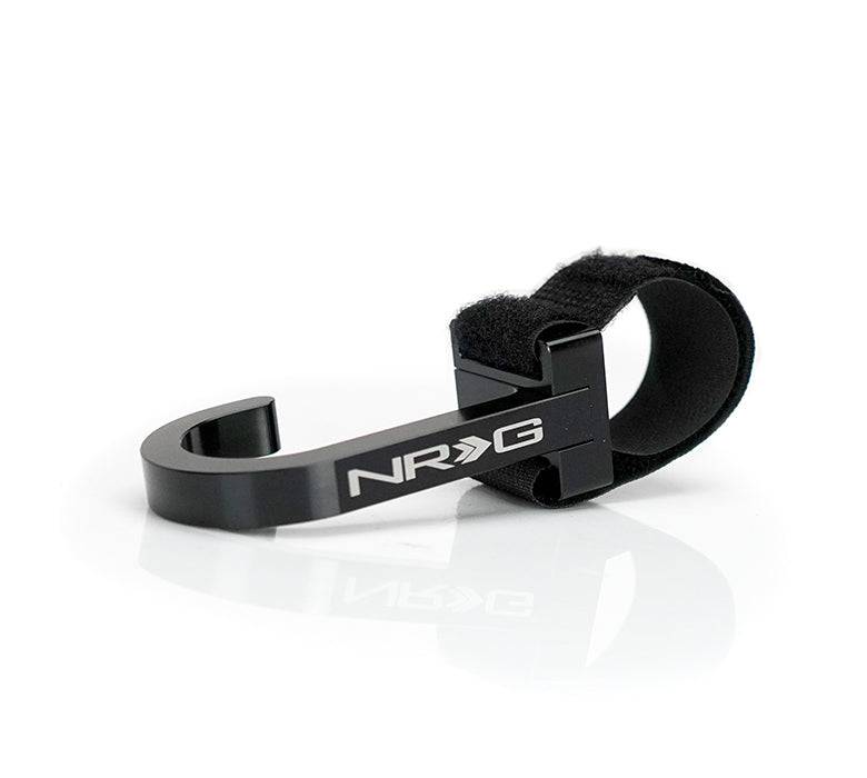 NRG Innovations Steering Wheel Hook CNC Aluminum w/ Laser Logo - Black ...