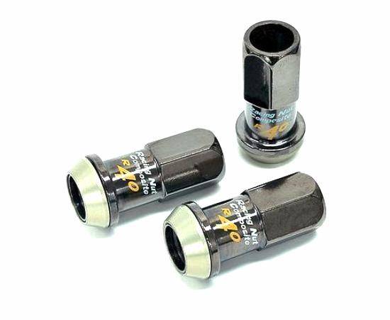 Project Kics Project Kics R40 Lug Nuts 12X1.50 20pc - Black - CorSport